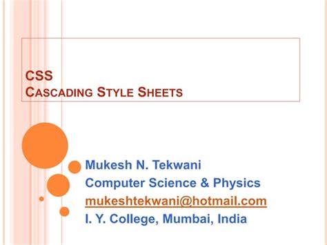 Css Cascading Style Sheets Introduction Ppt