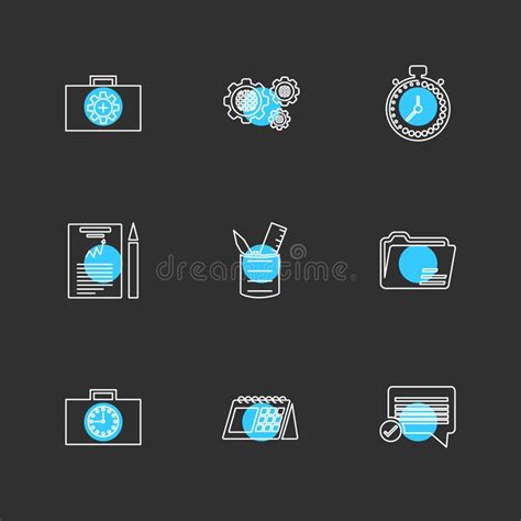 Camcoder Camera Video Multimedia Computer Setting Eps Icons Set Vector Stock Vector
