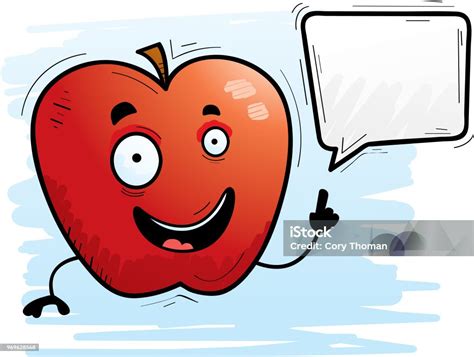 Cartoon Apple Talking Stock Illustration Download Image Now Cartoon