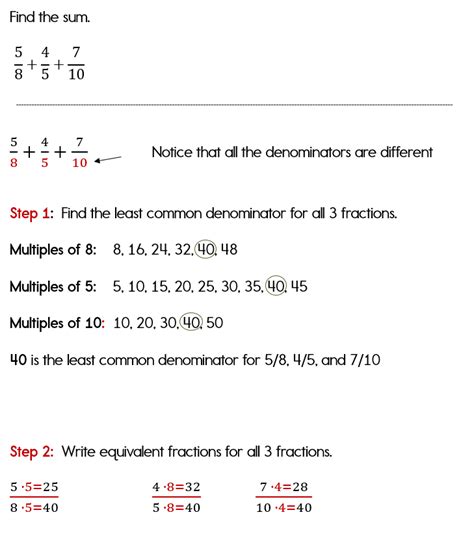 Adding Fractions With Unlike Denominators
