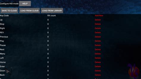 The Configure Hid Screen Shows All The Current Saved Codes For This Device A Saved Code Is A