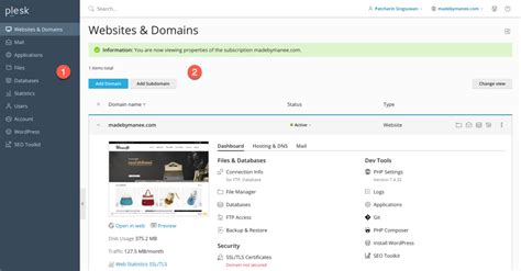 การใช้งาน Plesk Control Panel เบื้องต้น
