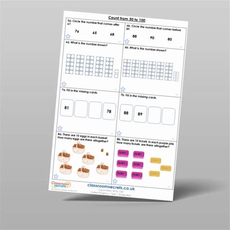 Year 1 Count From 50 To 100 Varied Fluency Resource Classroom Secrets