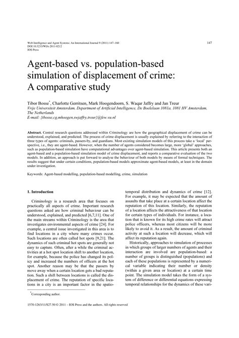 Pdf Agent Based Vs Population Based Simulation Of Displacement Of