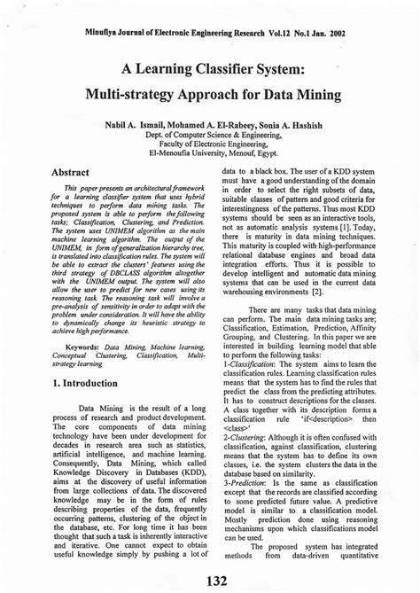 Pdf A Learning Classifier System Multi Strategy Approach For Data Mining