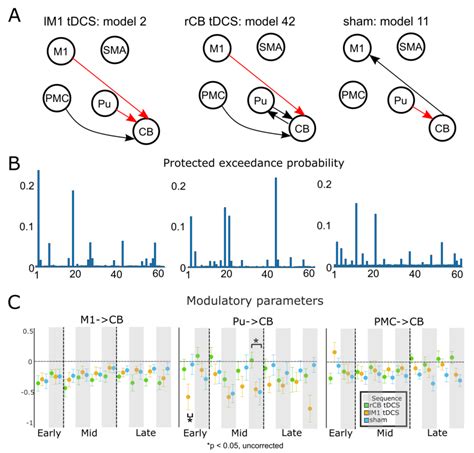 Dcm Results A The Winning Models For Each Of The Stimulation Protocols