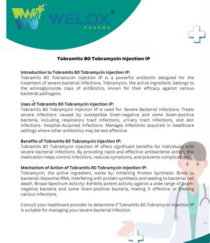 Tobramits 80 Tobramycin Injection Ip At ₹ 1363 Piece Tobacin Injection In Surat Id
