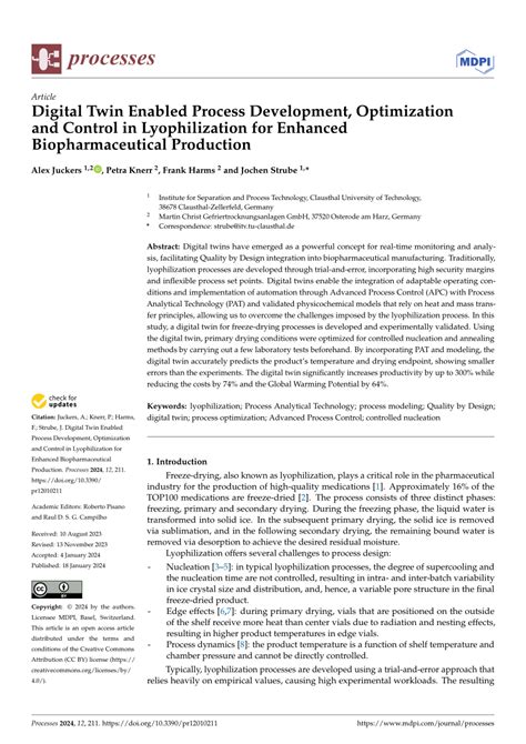 Pdf Digital Twin Enabled Process Development Optimization And