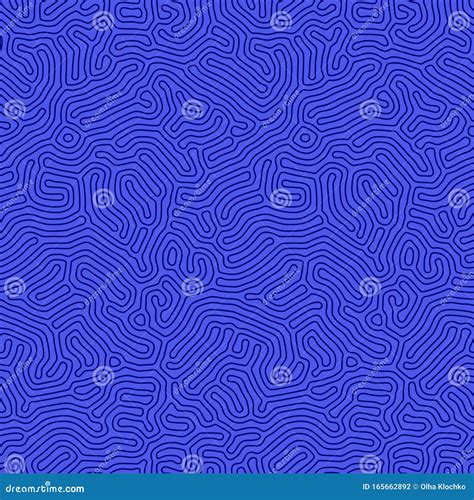 Organic Seamless Pattern With Rounded Lines Diffusion Reaction Background Stock Vector