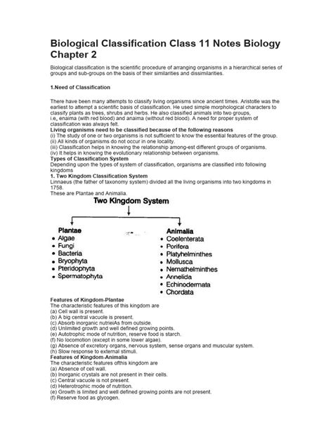 Biological Classification Class 11 Notes Biology C Pdf Bacteria Protozoa
