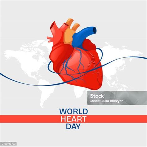 人間の心臓とリボンを使った世界心臓デーのテンプレート イラストレーションのベクターアート素材や画像を多数ご用意 イラストレーション ウェブバナー グリーティングカード Istock