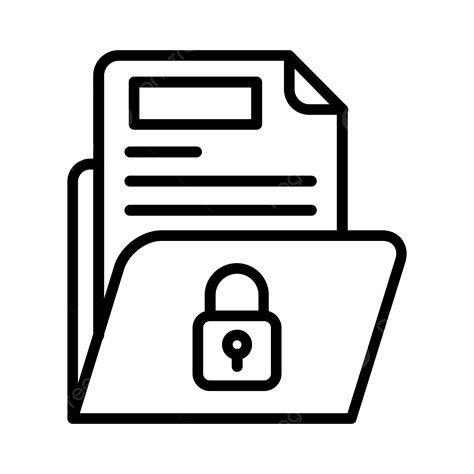 Folder Line Icon Vector Documents Folder Lock Png And Vector With