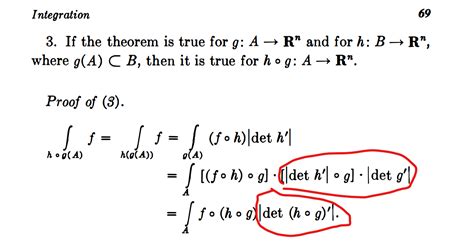 Real Analysis Jacobian Identity Used In Proof Of Change Of Variables