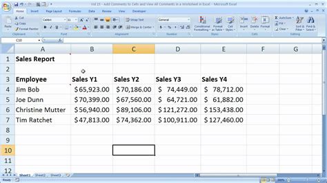 Excel Tips 15 Add Comments Remove Comments Find Comments And Edit Comments In Excel 2007
