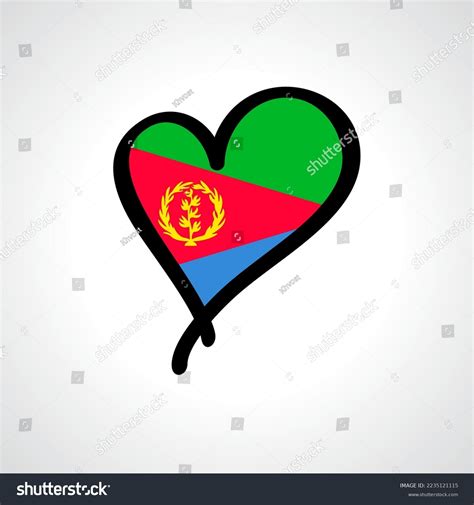 Eritrean Flag Heartshaped Hand Drawn Logo Stock Vector Royalty Free 2235121115 Shutterstock