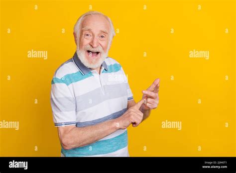 Portrait Of Attractive Cheerful Grey Haired Man Saying Counting Reasons Isolated Over Bright