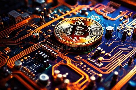 Bitcoin Neural Network Digital Circuitry Concept Electronic Crypto Currency Technology Stock