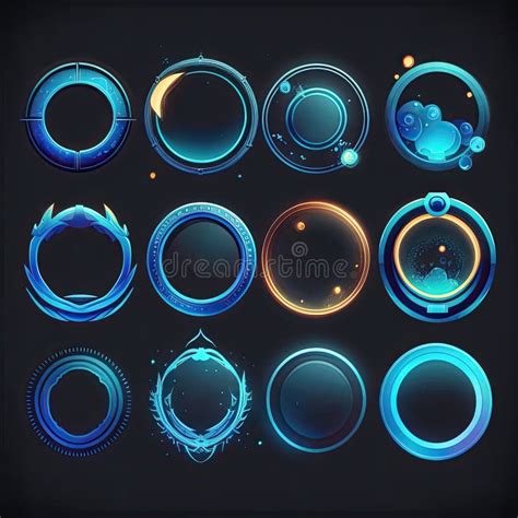 Digital Round Frame Game Ai Generated Stock Illustration Illustration Of Interface Round