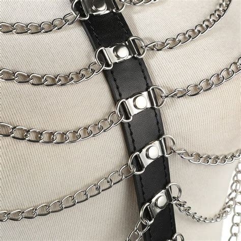 2020 Leather Harness Sexy Chains Body Chain Women Bondage Goth Party Bodychain Fashion Festival
