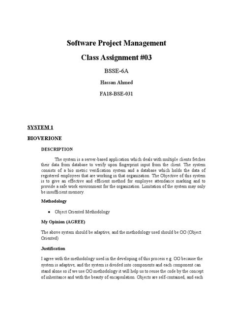 Class Assignment 3 Pdf Object Computer Science Object Oriented Programming