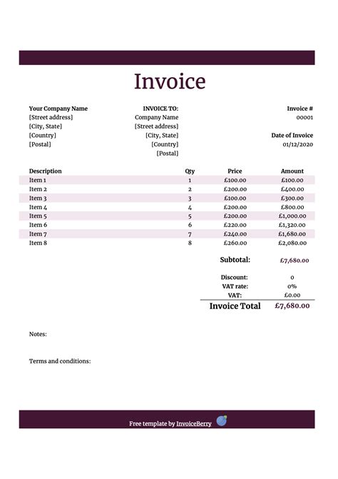 Free Numbers Invoice Templates Get Invoice Templates For Mac InvoiceBerry