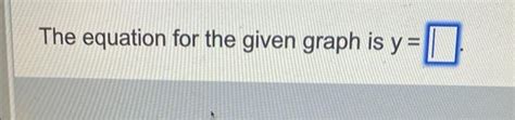 Solved The Equation For The Given Graph Is Y The Equation Chegg Com