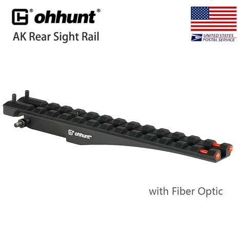 Ohhunt® Ak 4774 Rear Sight Rail Mount With Fiber Optic For Red Dot Si Ohhunt® Ak 4774 Rear Sight Rail Mount With Fiber Optic For Red Dot Si