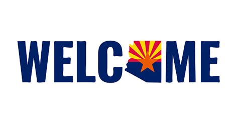 애리조나지도와 함께 환영 편지 미국 애국적인 표시입니다 타이포그래피 포스터 배너 전단지 인사말 카드 등을 위한 벡터 템플릿입니다 국가 관광명소에 대한 스톡 벡터 아트 및