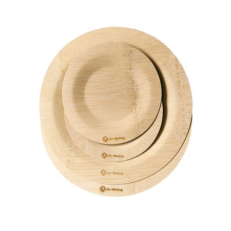 Customized Logo Disposable Round Bamboo Dinner Plates From China