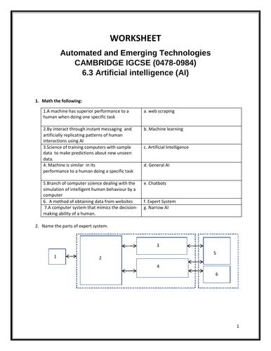 worksheet automated and emerging technologies cambridge igcse 0478