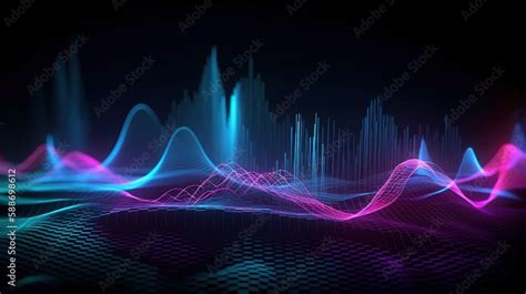 Sound Waves Oscillating With The Glow Of Light Abstract Technology