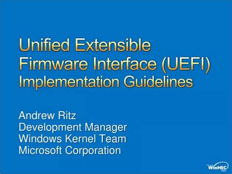 PPT Unified Extensible Firmware Interface UEFI Implementation Guidelines PowerPoint