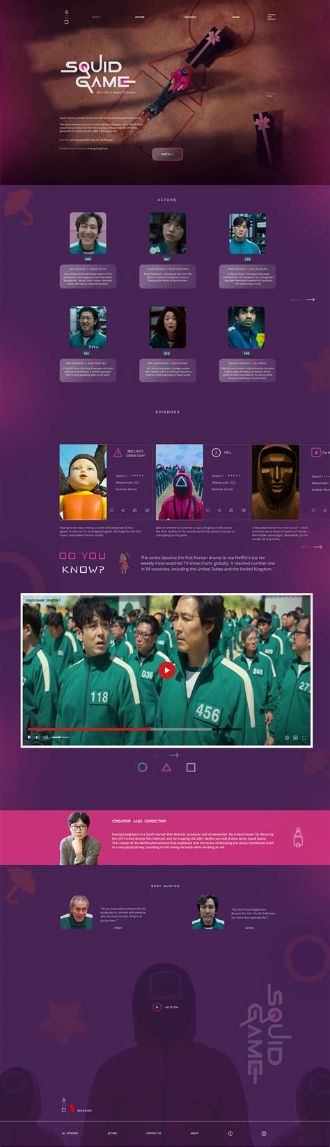 Squid Game Landing Page Design On Behance