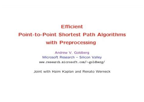 efficient point to point shortest path algorithms with preprocessing