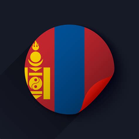 Mongolia Flag Sticker Vector Illustration Vector Art At Vecteezy