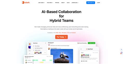 Stork 一个专为混合和远程团队设计的协作工作空间的ai聊天工具官网一个易于使用的ai聊天工具，专为混合和远程团队设计的协作工作空间