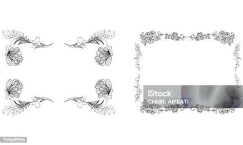 열대 손 그린 꽃 프레임입니다 윤곽선 집합입니다 정글 단풍 그림입니다 꽃 무늬 세트입니다 핸드 드로잉 벡터 격리 컬렉션입니다 내츄럴 스프링 웨딩 카드 여름 열대 잎입니다