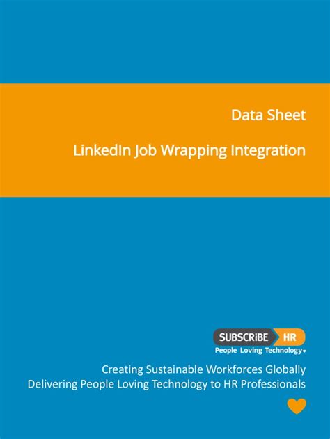 Linkedin Job Wrapping Data Sheet Subscribe Hr