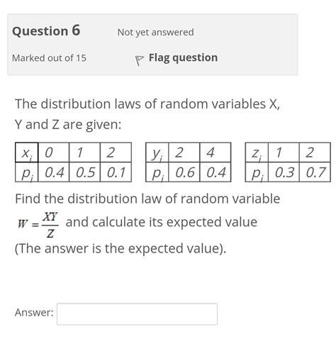 solved the distribution laws of random variables x y and z