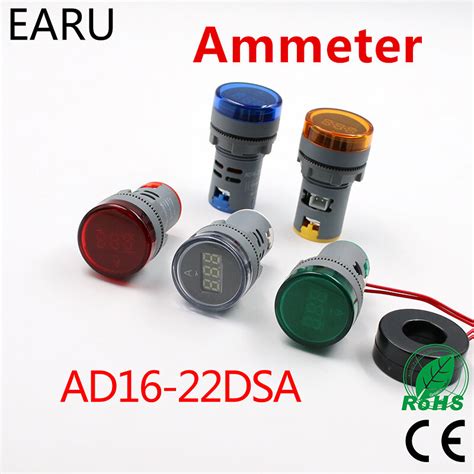 디지털 Led 표시기 램프 파일럿 라이트 22mm Ac 20 500v 볼트 0 100a 20 75hz 전압계 전류계 암페어 전류 헤르츠 Hz 전압 계량기 측정