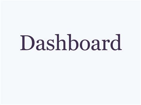 Dashboard Definition Examples