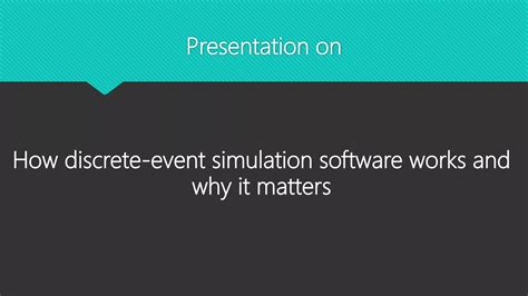 Discrete Event Simulation Pptx