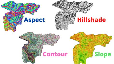 Prepare Slope Aspect Contour And Hillshade Maps In Gis Youtube