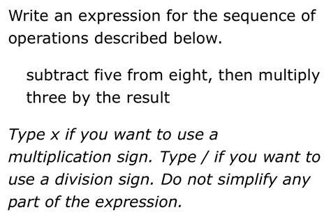Solved Write An Expression For The Sequence Of Operations Described