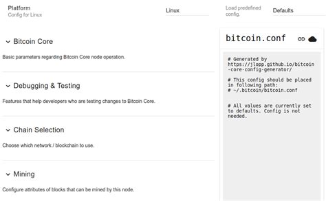 Announcing The Bitcoin Core Config Generator