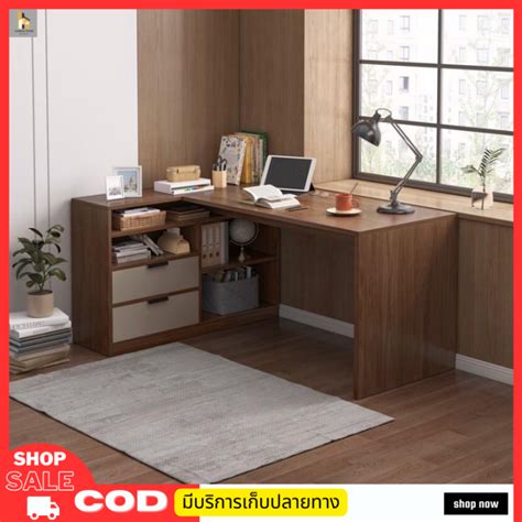 โต๊ะคอมพิวเตอร์ โต๊ะไม้ โต๊ะทำงาน พร้อมชั้นวางของ โต๊ะสำนักงาน โต๊ะผู้บริหาร Computer Desk โต๊ะ