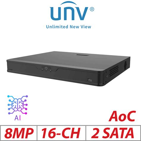 Uniview 4K 8MP 16CH 2 SATA XVR AI Human Detection Includes 32 Additional IP Channels XVR302