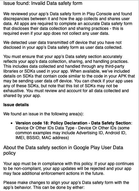 Invalid Data Safety Form Mit App Inventor Help Mit App Inventor