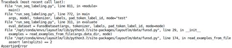 Layoutlm Sequence Labelling Task Assertion Error For Prediction