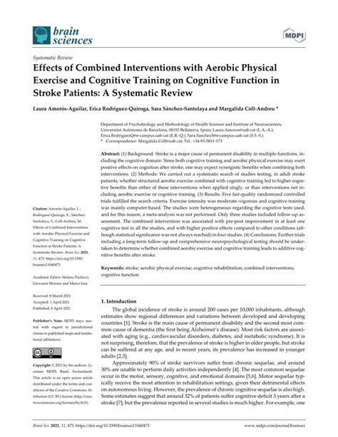 Pdf Effects Of Combined Interventions With Aerobic Physical Exercise And Cognitive Training On